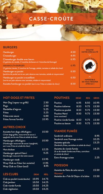 Menu livraison | Rapide et 7 jours sur 7 | Restaurant Chez Henri